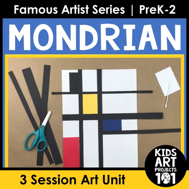 Piet Mondrian Art Project and Elementary Art Lessons - Kids Art ...