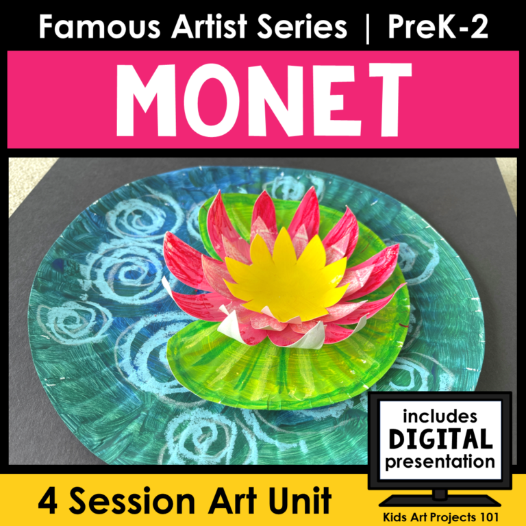 Claude Monet Art Project and Elementary Art Lessons - Kids Art Projects 101