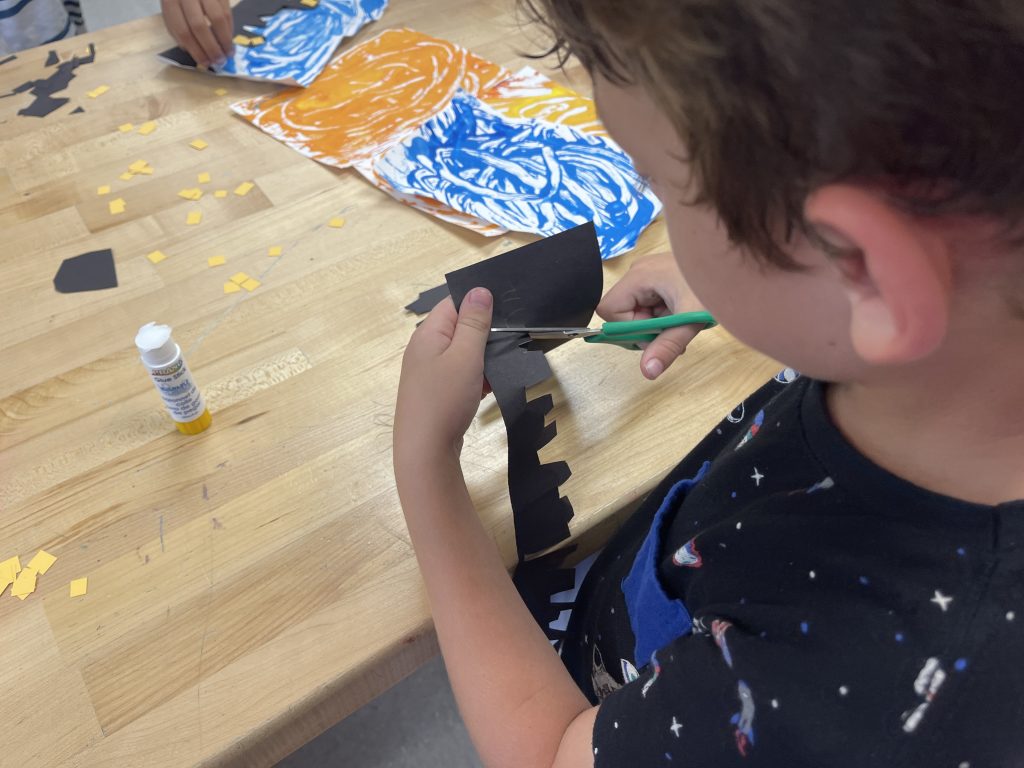 Van Gogh Starry Night Art Project and Elementary Art Lessons - Kids Art ...