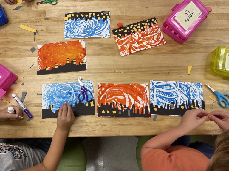 Van Gogh Starry Night Art Project and Elementary Art Lessons - Kids Art ...