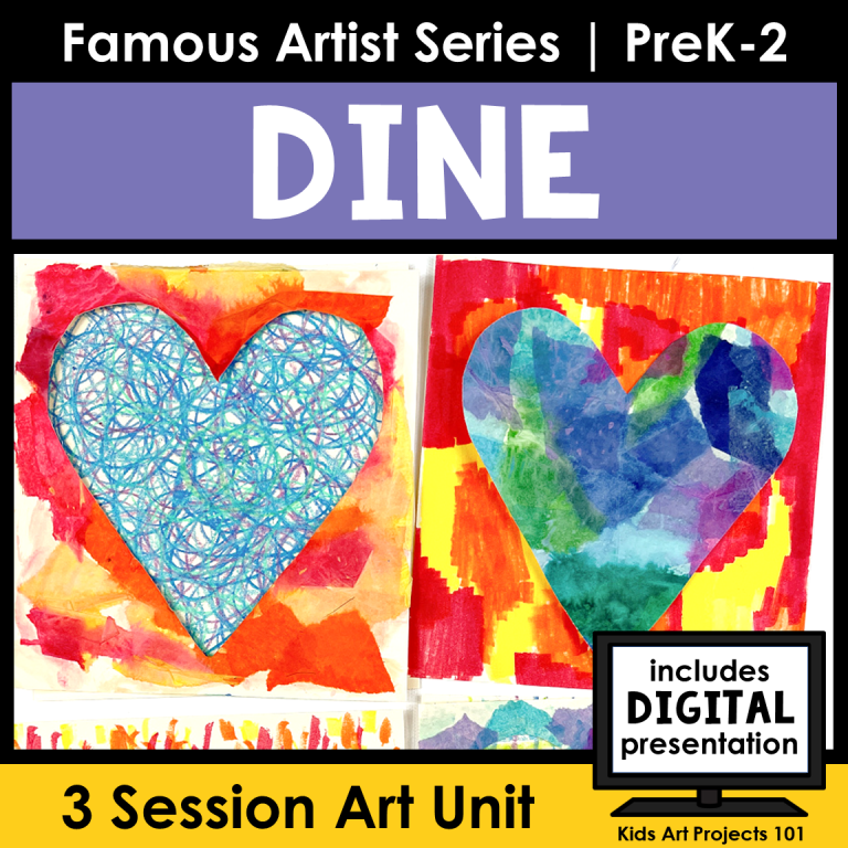 Jim Dine Hearts Art Project and Elementary Art Lessons - Kids Art ...